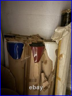 Rare Vintage Mid-Century Modern (MCM) Sheet Flooring Roll NOS Red/Blue ...